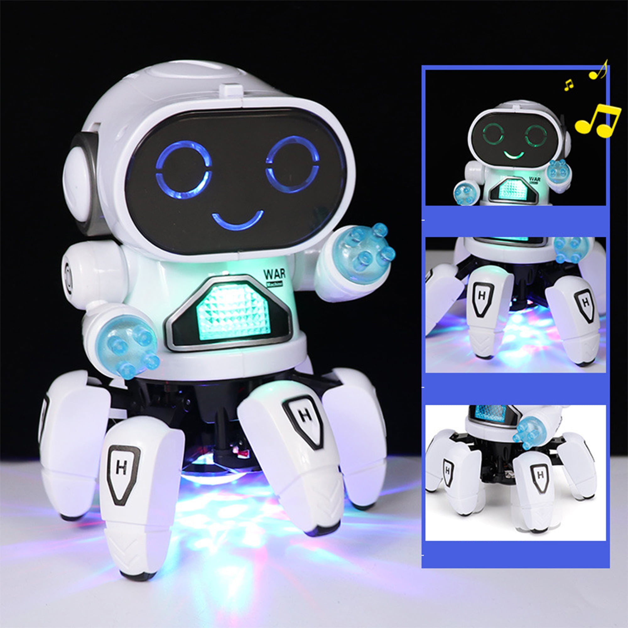 Buy TSEXIEFOOFU Hexapod Robot Toy with Cool Lighting Dynamic Music 360 ...