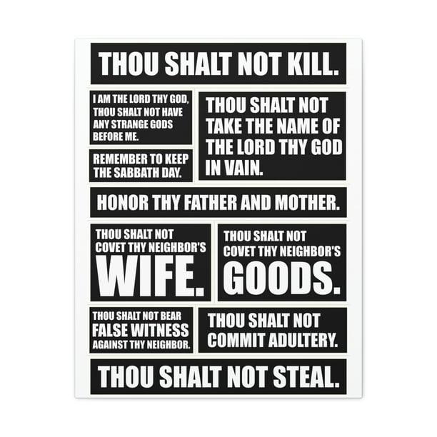 Scripture Walls The Ten Commandments Black White Christian Wall Art ...