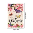 B Spring Linen Garden Flag, Double-Sided Print With Easter Bunny Floral ...