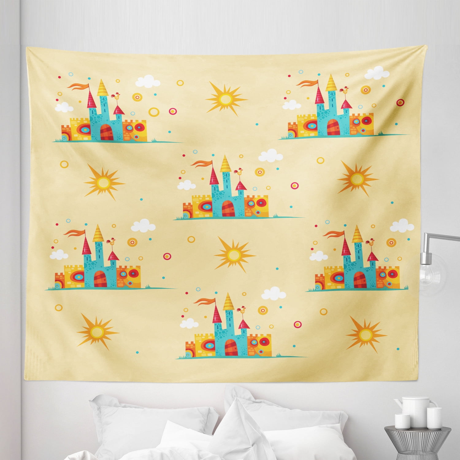 Cartoon Tapestry, Cartoon Illustration of Colorful Funky Medieval ...