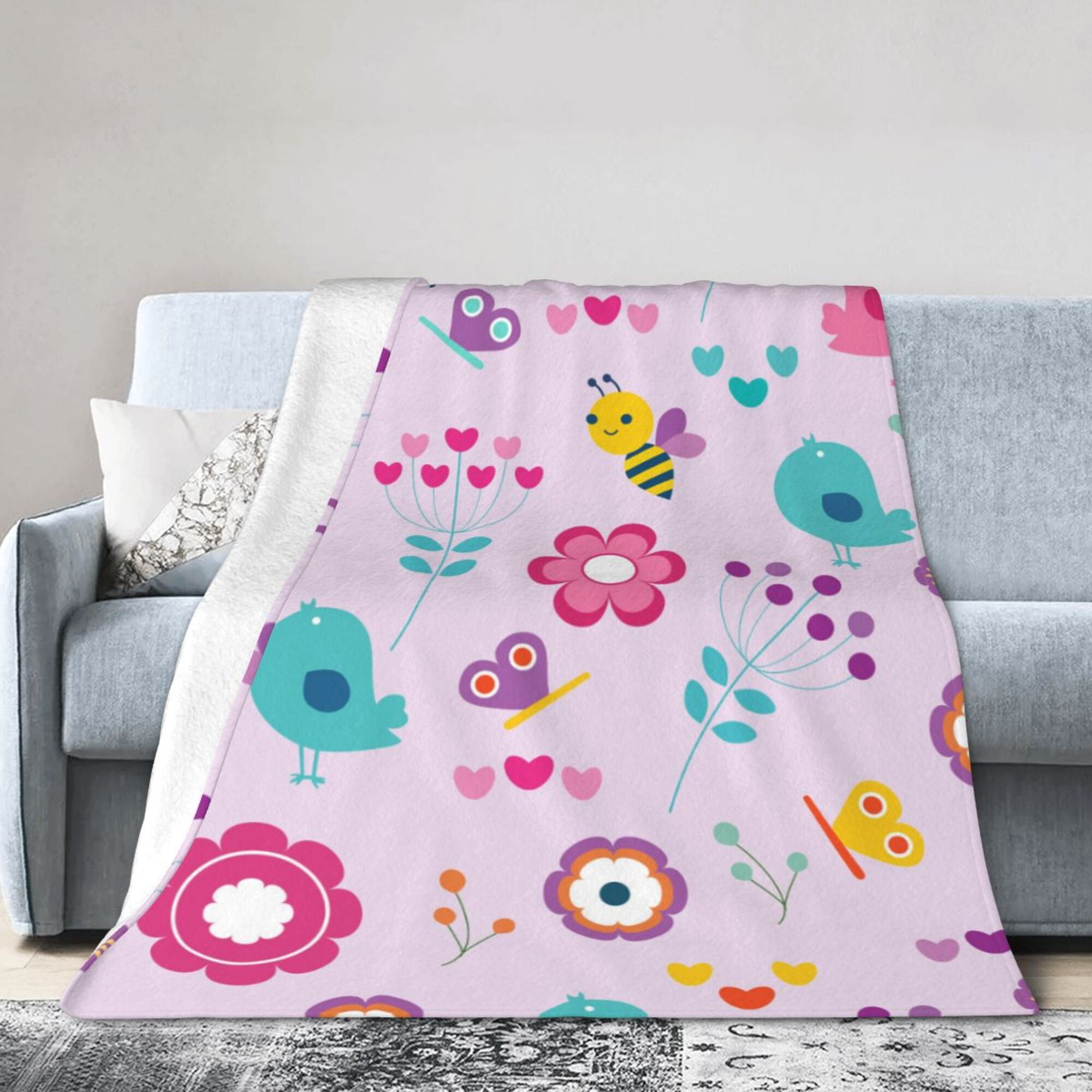 DouZhe Ultra-Soft Micro Fleece Lightweight Flannel Bed Blanket, Pink ...