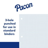 Pacon Graphing Paper, White, 3-Hole Punched, 1/4" Quadrille Ruled, 8" x ...