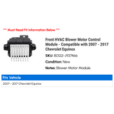 Front HVAC Blower Motor Control Module - Compatible with 2007 - 2017 ...