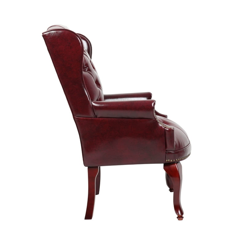 Boss Office Products Wingback Traditional Style Executive Guest Chair Burgundy