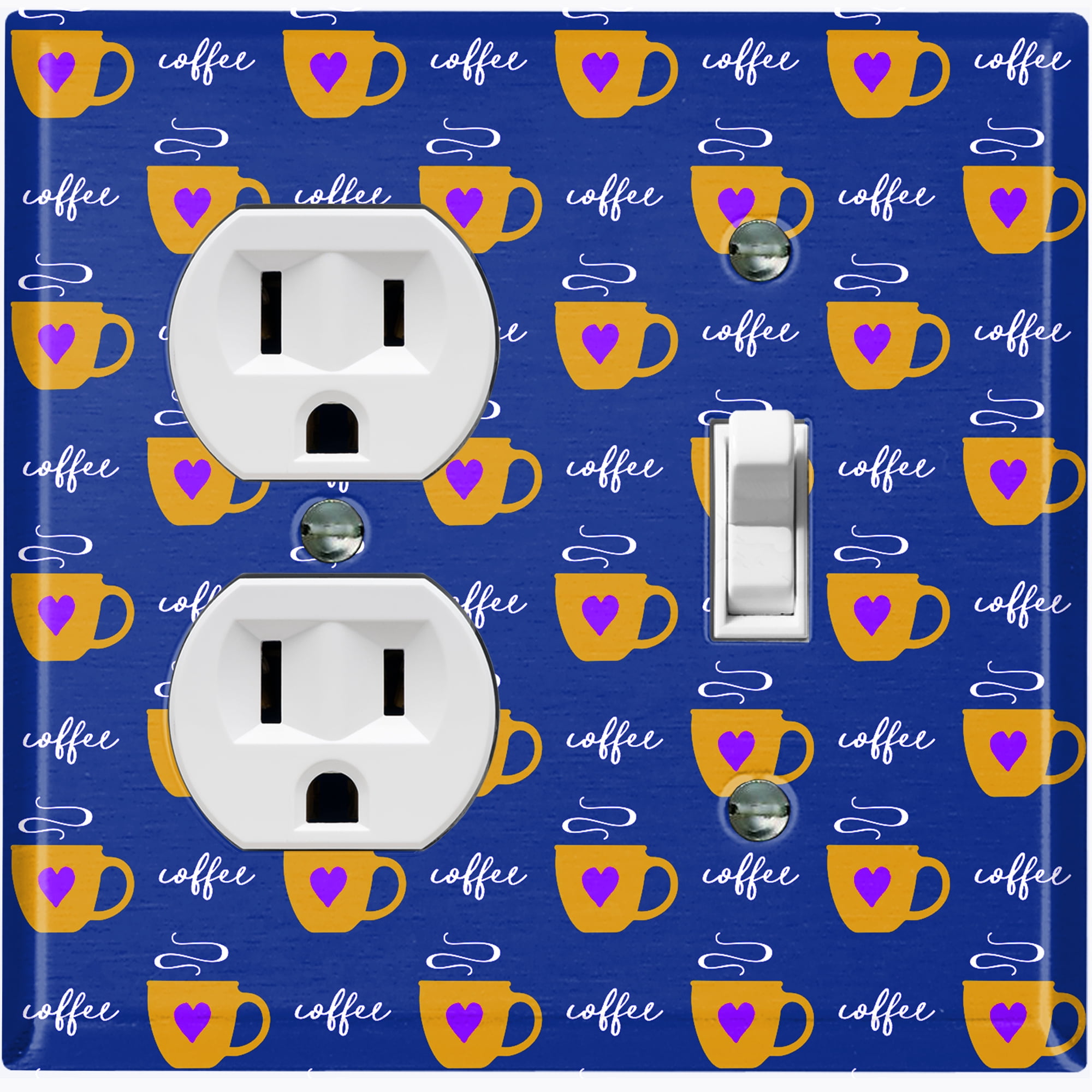 Metal Light Switch Wall Plate Outlet Cover (Coffee Espresso Mocha Cup ...