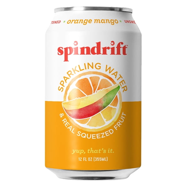 Spindrift Orange Mango Sparkling Water 12 oz Cans - Pack of 24 - Walmart.com