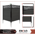 Enclo Nappa 4ft x 3ft Privacy Screen Kit, WoodTek Vinyl, Charcoal, for ...