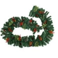 Spencer 9ft Pre-Lit Christmas Garland Artificial Green Pine Cones Berry ...