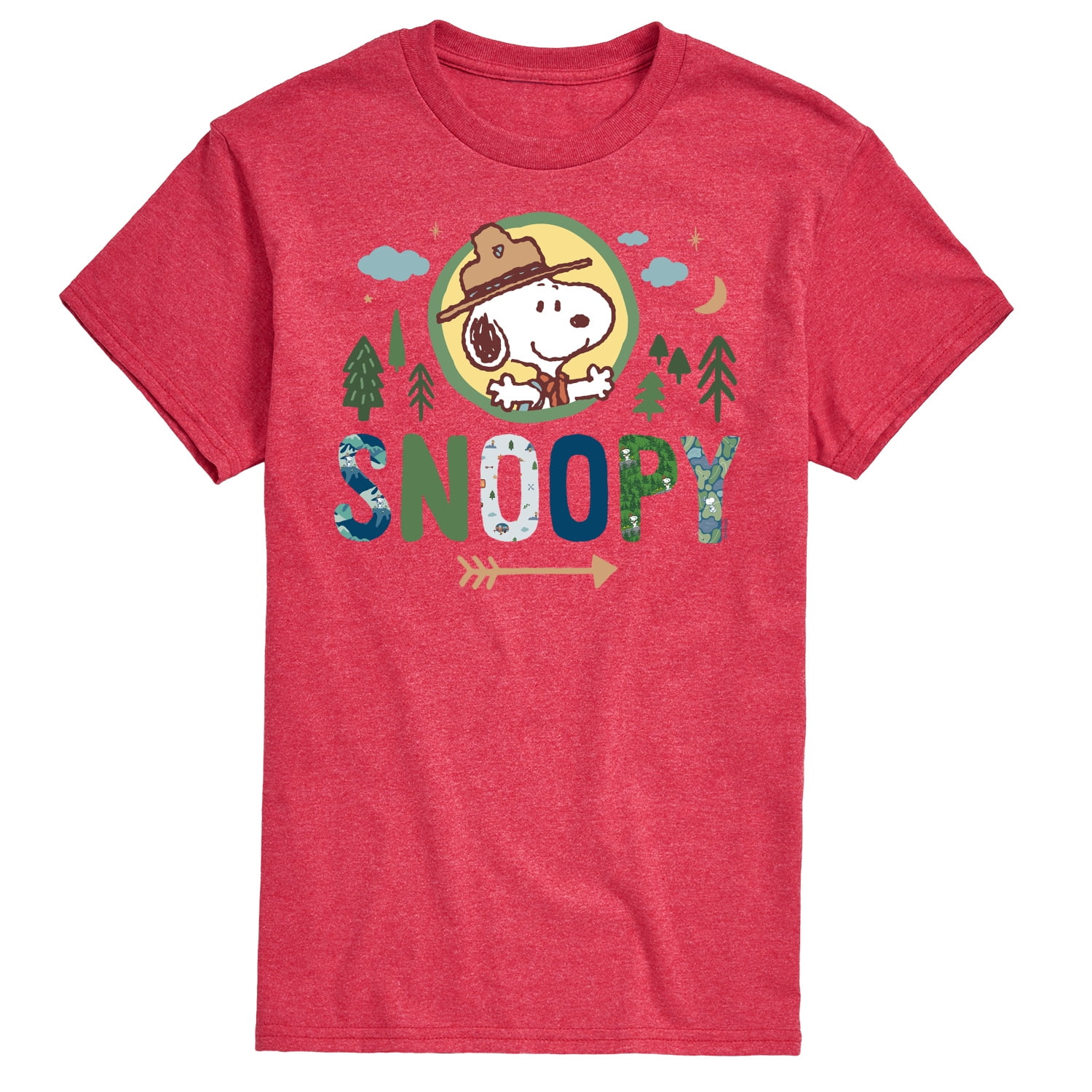 Peanuts - Ranger Snoopy - Men's Short Sleeve Graphic T-Shirt - Walmart.com