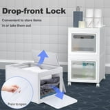 Hengu Stackable Storage Bins, 3 Tier Plastic Organizer with Wheels ...