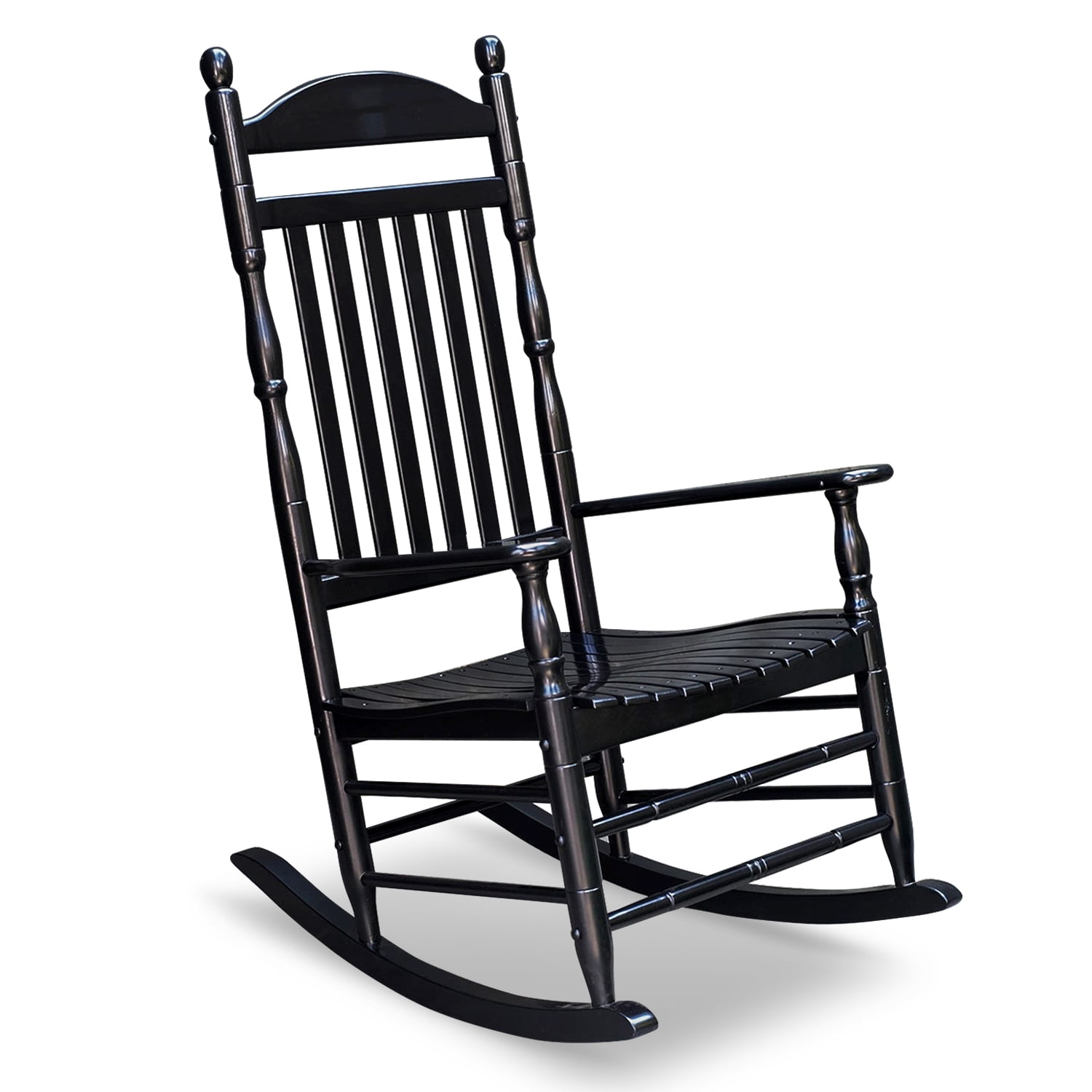 Alston Solid Wood Porch Rocking Chair Black Finish - Walmart.com