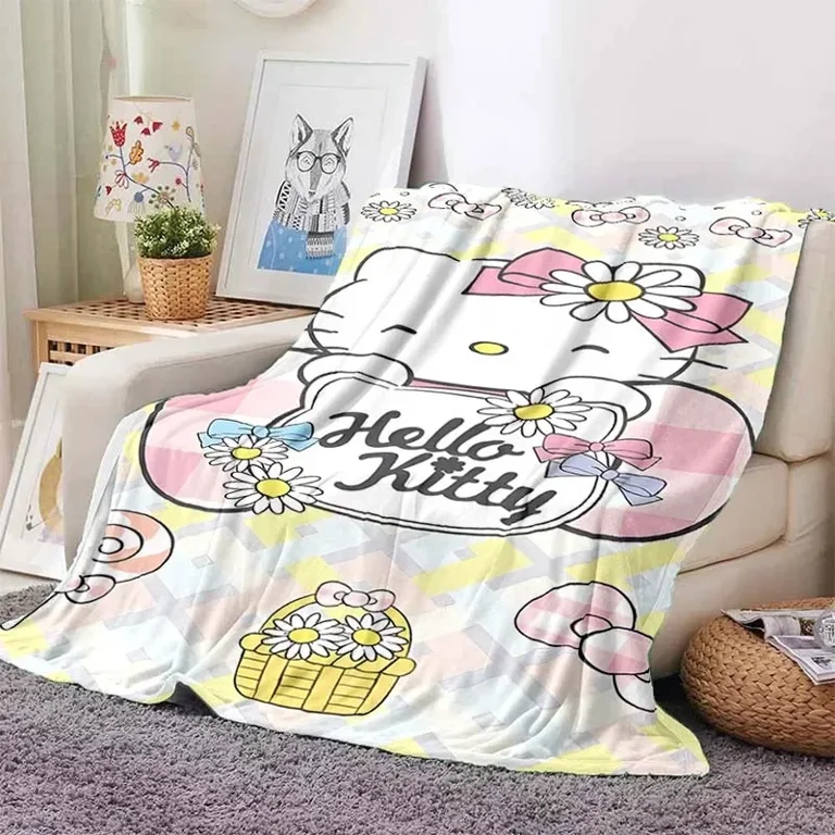 Sanrio Hello Kitty Blanket for Sofa Bed King Size Cute Cat Soft Flannel Throw Fluffy Bed Blanket New Born Winter Blanket Gift ZR Walmart