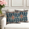 Bohemian Floral Pillow Covers Set of 2, Green Red Traditional Ethnic ...