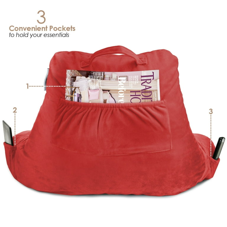 Reading Pillow Cover Super Soft Memory Foam Reading Pillow - C-Shape ...