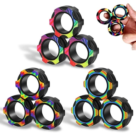 Magnetic Rings Fidget Toy Magnet Rings Set，Figit Toy Fingears Magnetic ...