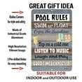 Dyenamic Art Pool Rules Metal Sign - Swim or Float, Rustic Blue ...