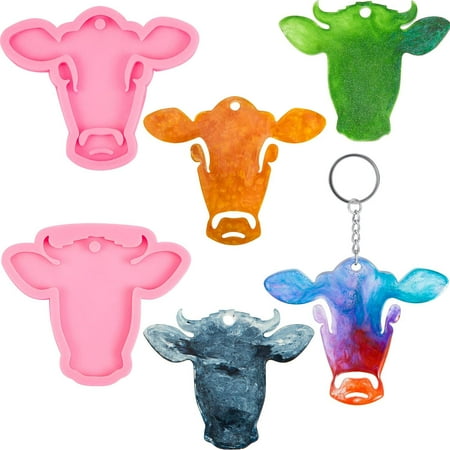 2 Pieces Cute Animal Silicone Mold Cow Cattle Silicone Mold DIY Craft ...