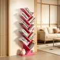 10-Tier Tree Bookshelf, Floor Standing Wood Bookshelf for Narrow Space ...