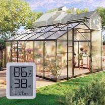 Sylviera 10x12ft Outdoor Walk-in Greenhouse with Thermometer Hygrometer ...