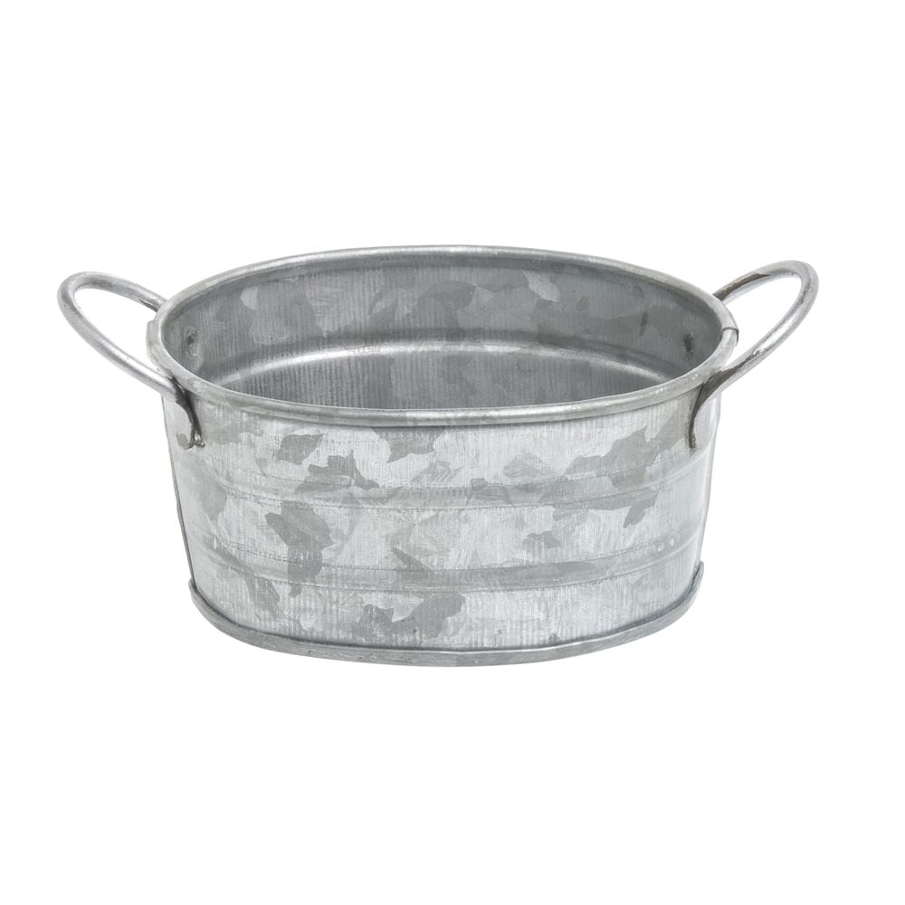 HUBERT Galvanized Metal Pan Oval - 5"L x 3"W x 2 1/4"H - Walmart.com
