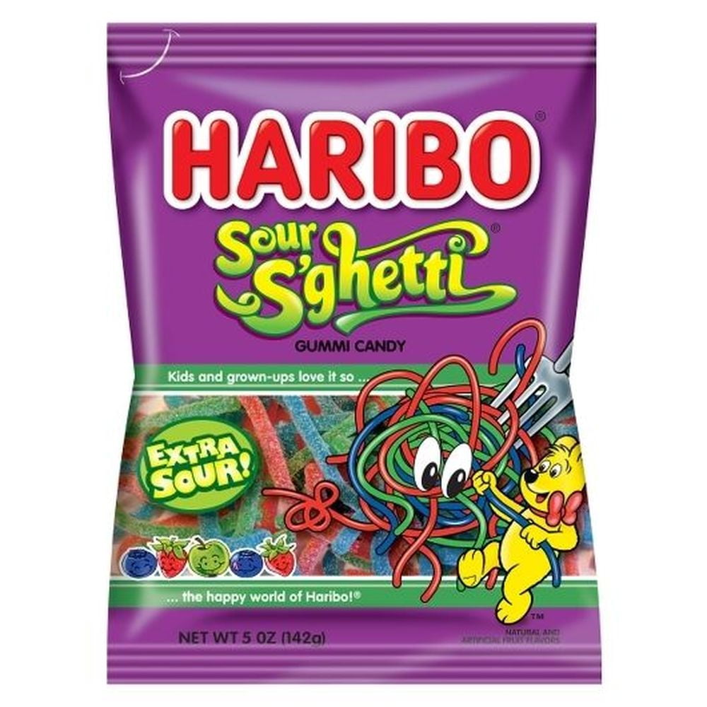 Haribo Sour Sghetti Gummy Candy, 5 Ounce -- 12 per Case. - Walmart.com