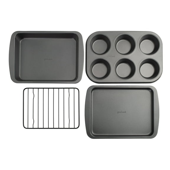 4-Piece Nonstick Steel Toaster Oven Set with Sheet Pan, Rack, Cake and ...