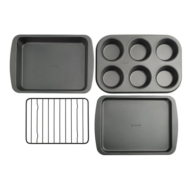 GoodCook 4-Piece Nonstick Steel Toaster Oven Set with Sheet Pan, Rack ...