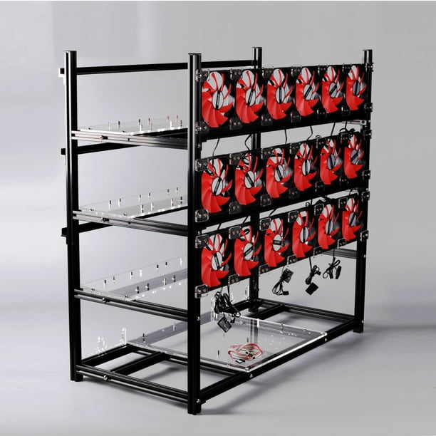 19 GPU Aluminum Mining Frame Case Open Air Mining Rig Stackable Frame ...
