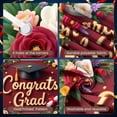Floral Border Graduation Banner Gold Lettering Congrats Grad Display ...