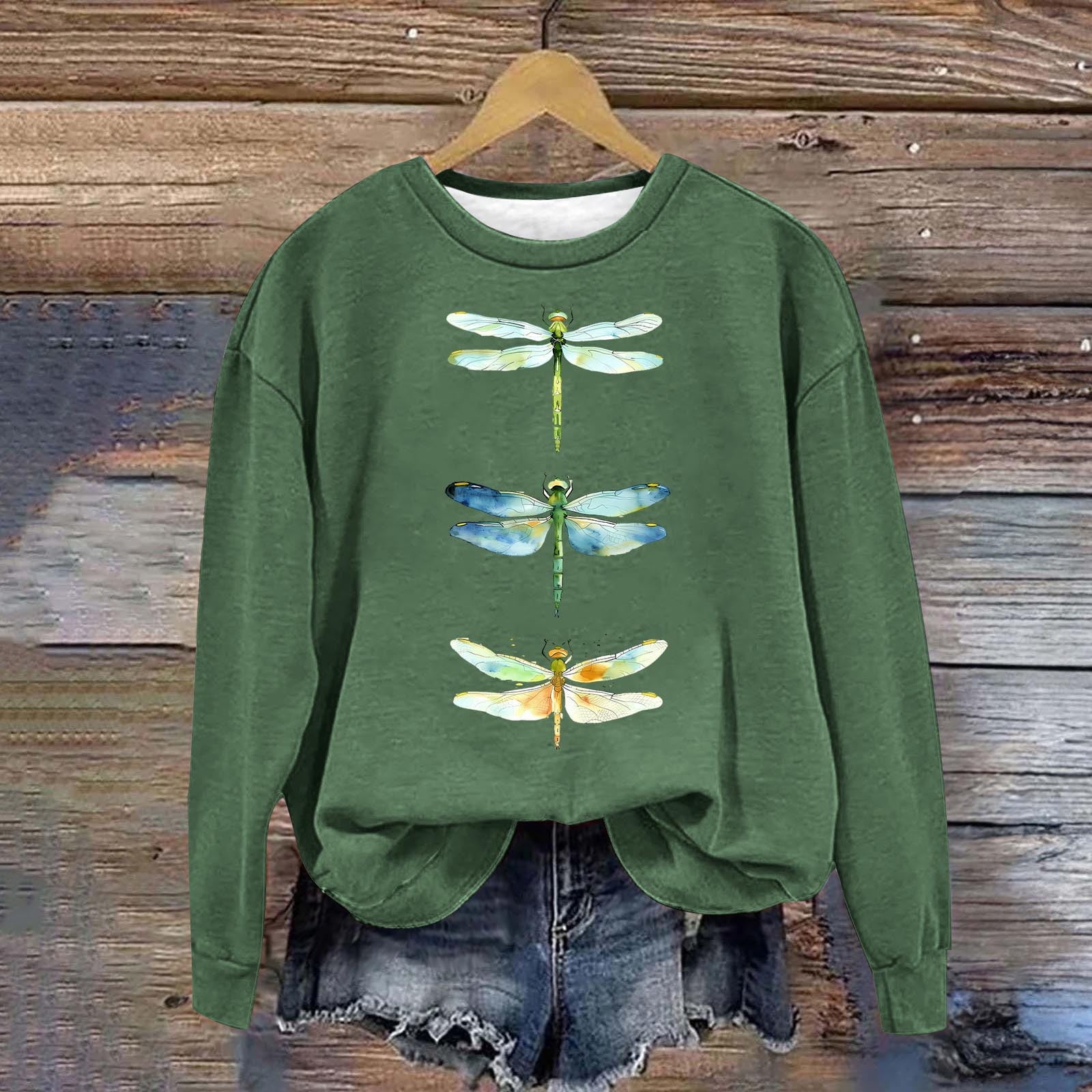 Click here for Jsaierl Womens Dragonfly Print Sweatshirts Cute Lo... prices