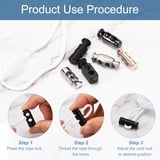 Uxcell 12pcs Double Hole Spring Loaded Elastic Drawstring Rope Cord ...