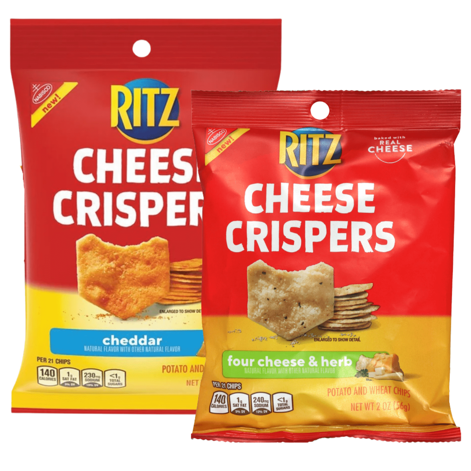 Ritz Cheese Crispers, 1 Cheddar and 1 Four Cheese and Herbs Flavor ...