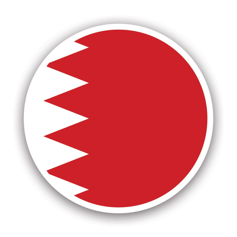 Round Bahraini Flag Sticker Decal - Self Adhesive Vinyl - Weatherproof ...