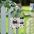 Cute Pandas and Red Heart Welcome Sign Front Door PVC 14x10 inch Hanger ...