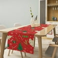Christmas Table Runner Green Fir Tree Gift Pattern Table Runner Table ...