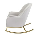 MoDRN Glam Velvet Rocking Chair with Lumbar Pillow, Off-White/Satin ...