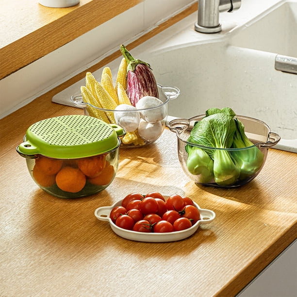 ruzhgo Kitchen with covered drainage basket, household vegetable ...