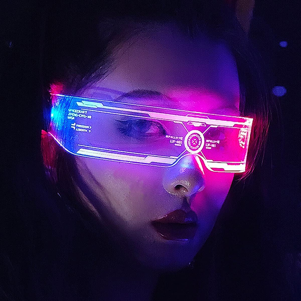 Gafas LED Gafas iluminadas, 7 colores Punk Color Gafas iluminadas LED ...