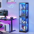 BROTTAR Display Cabinet with Glass Doors, 4-Tier Corner Display Case, 3 ...