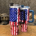 40 Oz Stainless Steel Travel Mug with Handle - USA Flag Insulated ...