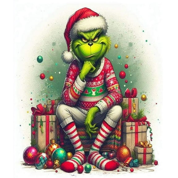 DIY 5D Full Round Diamond Painting Kit for Adults, The Grinch Design ...