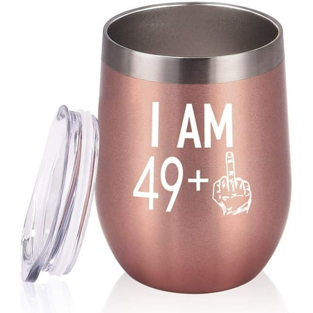 49 Plus One Middle Finger Wine Tumbler 50th Birthday Gifts for Women ...