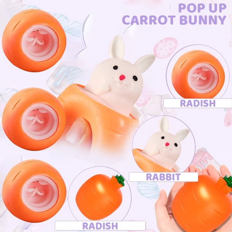 Kidney Protector 12-Pack Easter Carrot Fidget Toys - Pop-Up Rabbit ...