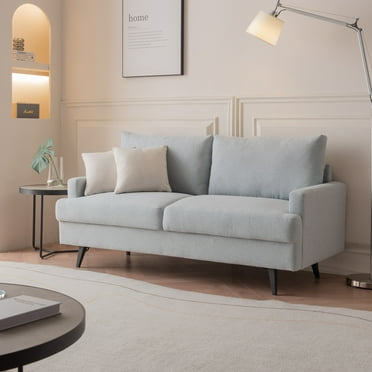 Youdao 59" Small Loveseat Sofa, Modern Sherpa Mini Sofa Couch ...