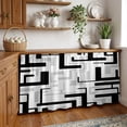 Black Gray Geometric Stripes Cabinet Curtains for Kitchen 32"W x 55"L ...