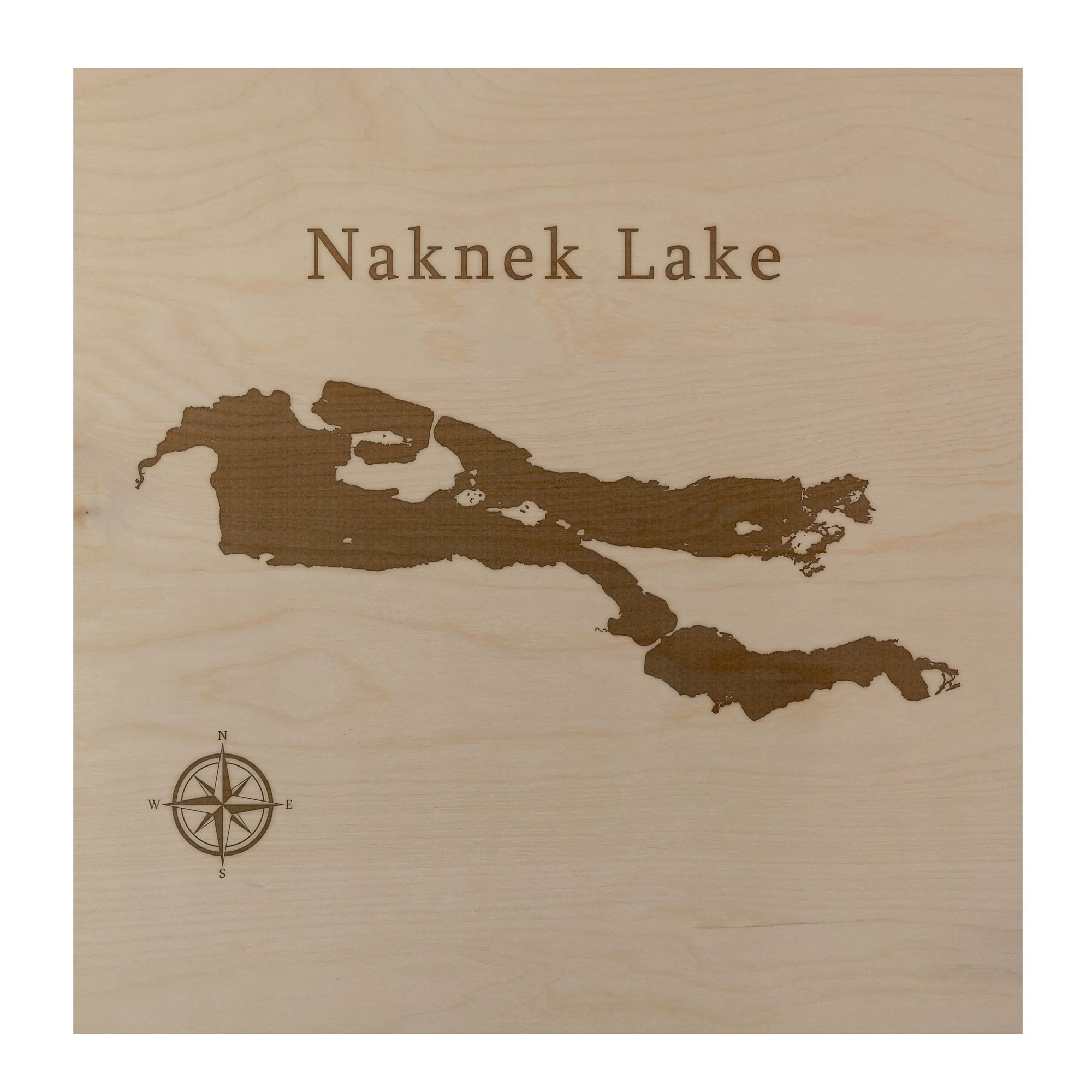 Naknek Lake Map 24x24" Wood Wall Art Office Decor Gift Engraved Alaska ...