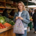 BBilaBu Magic Stretch Portable Flowers Foldable Handheld Bags,Pleated ...