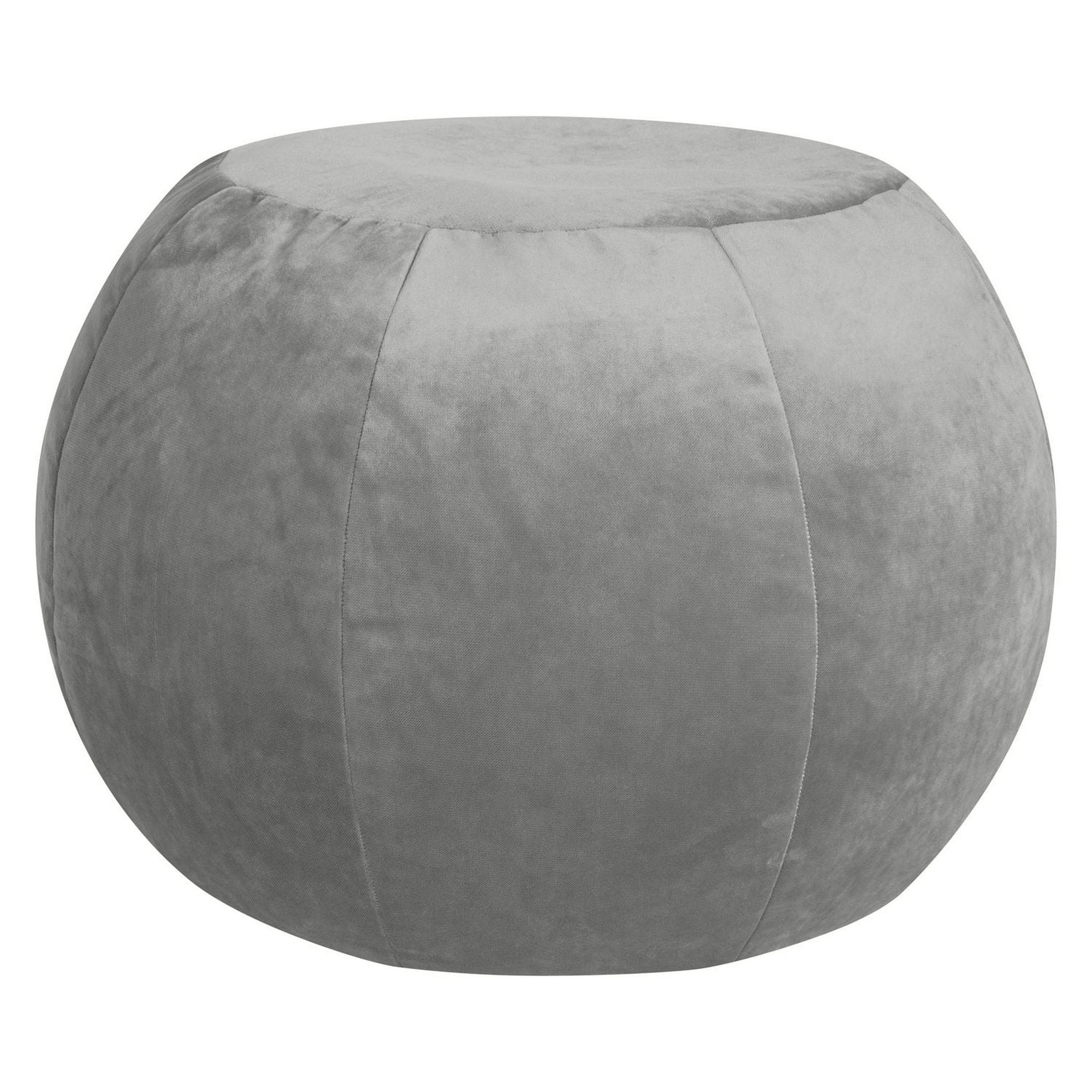 Click here for Gouchee Home Plump Silver Velvet Pouf - Oversized... prices