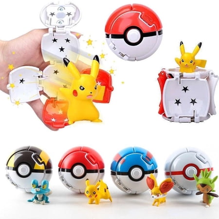 Pokemon 4pcs Pokeball Go Toys Pocket Pokeball Figure Toys | Walmart Canada