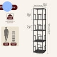 5-Tier Rotating Bookshelf, Freestanding Corner Bookshelf, 360 ...